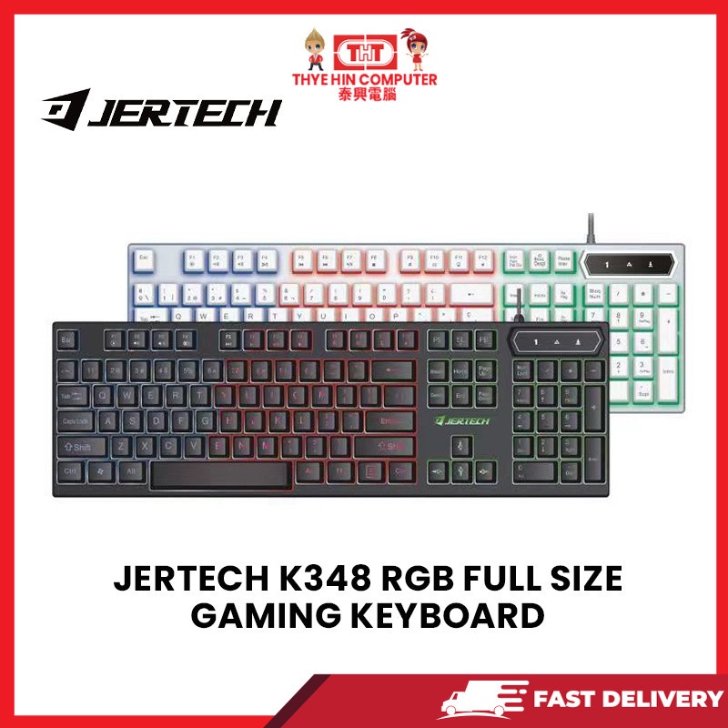 E13 JERTECH K348 RGB FULL SIZE GAMING KEYBOARD | Shopee Malaysia