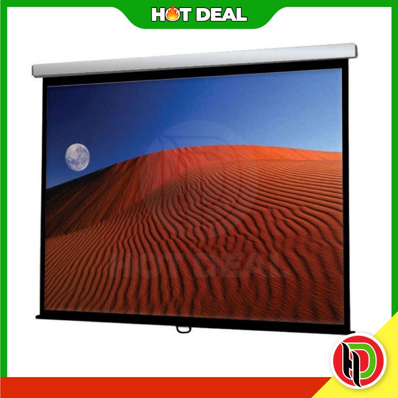 Hotdeal Meki EZ 96" x 96" ( 8'x8' ) Manual Wall Projector Screen ...
