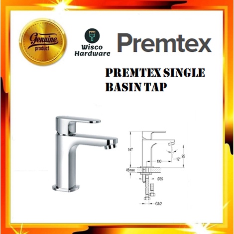 Premtex Wash Basin Tap With Strainer, Single Lever Chrome Plated Brass ...