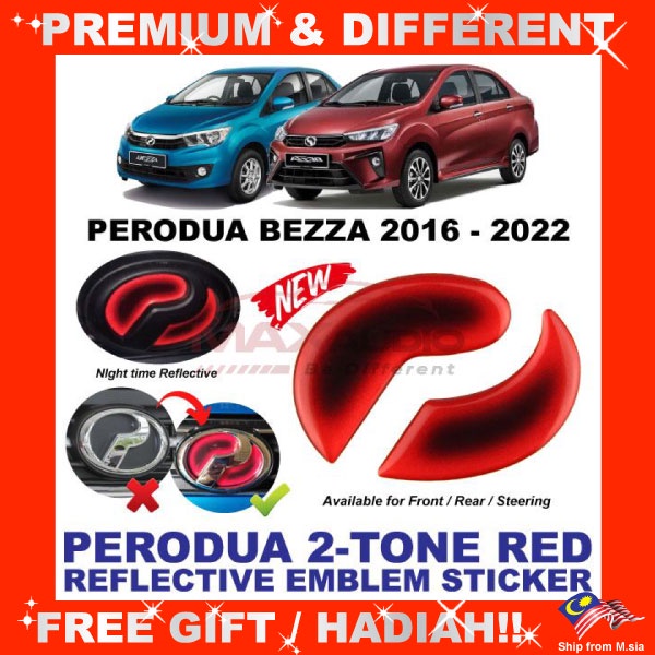 PERODUA BEZZA 2016 - 2022 Front Rear Steering Night Reflective 3M 3D 2 ...