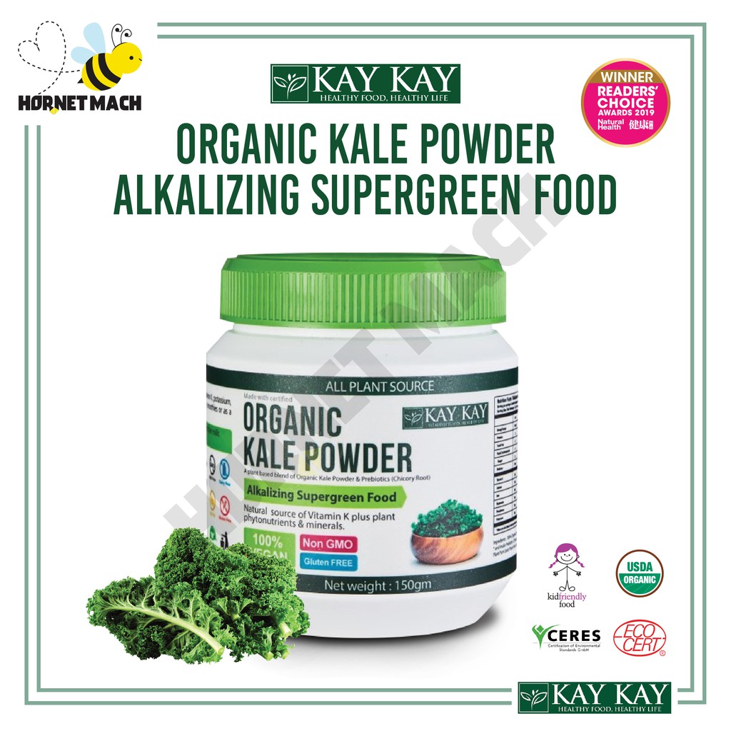 KAY KAY™ Organic Kale Powder - Alkalizing Supergreen Food (150g ...