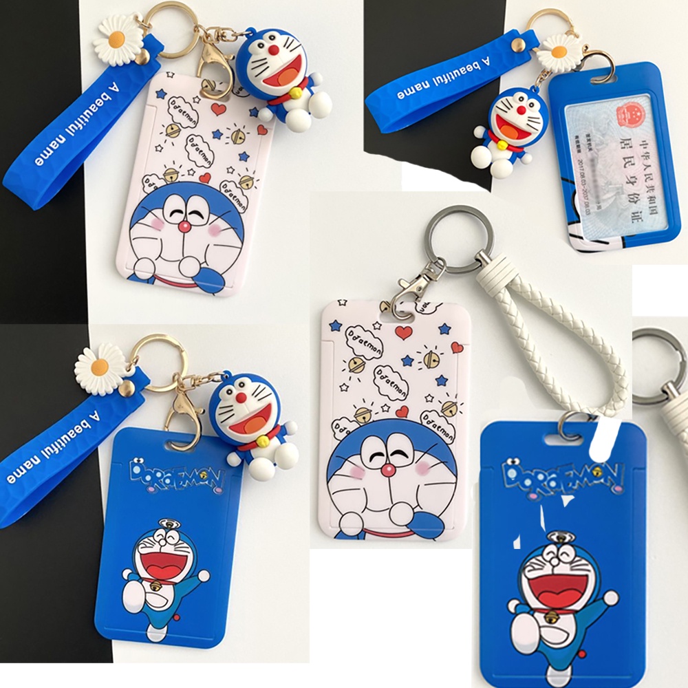 Cartoon Doraemon Cover Card Holder For Key Student Card Work Card ID ...