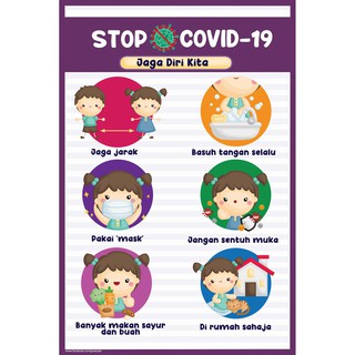 Poster Covid19 2x3 kaki, untuk Tadika dan Taska BM & BI #pstr | Shopee ...