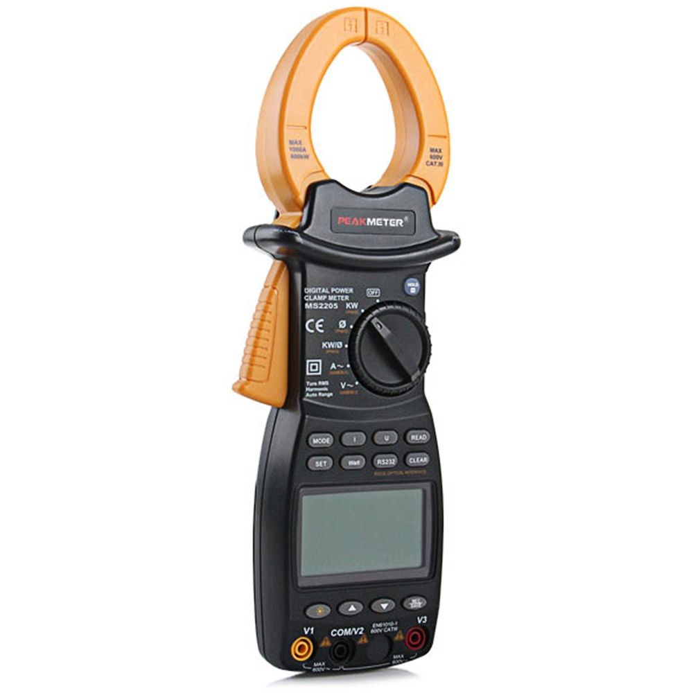 LCD MULTIFUNCTION 3 PHASE CLAMP METER POWER FACTOR CORRECTION TRMS 4 ...