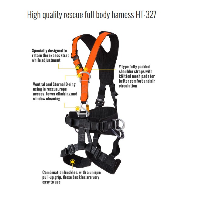High quality rescue full body harness HT-327 all aluminun metal part ...