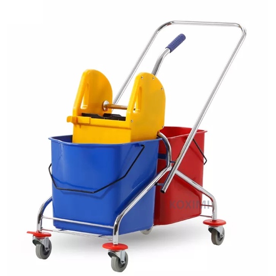 30LX2 Down Press Double Bucket Mop Wringer / Commercial Mop Bucket ...