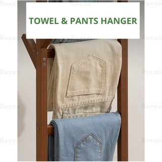 Wood Clothes Wardrobe Rack Cabinet Hanger Hanging Pole Rak Almari ...