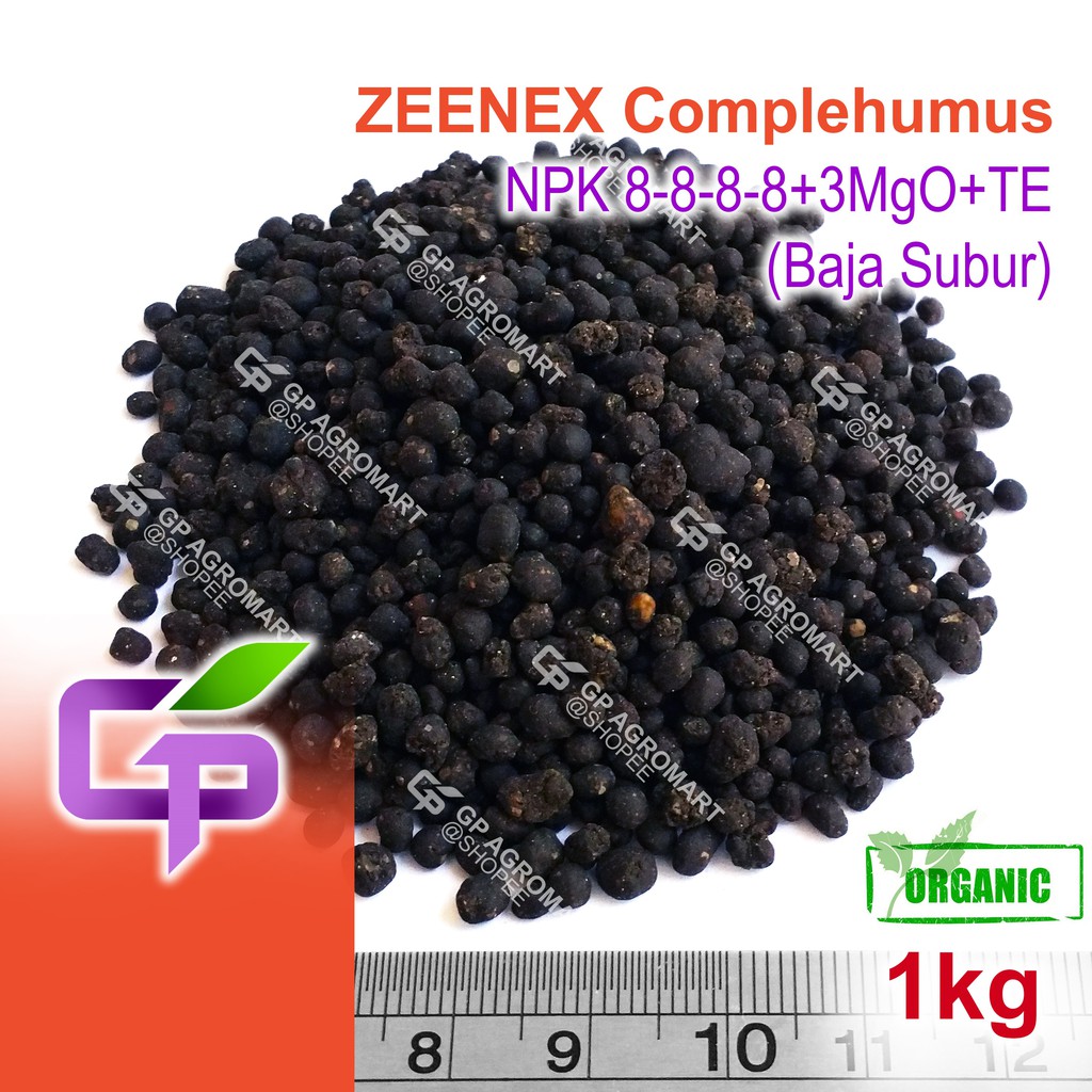 [ORGANIK] 1kg Baja Zeenex Complehumus NPK 8-8-8-8+3MgO+TE / Baja Humus ...