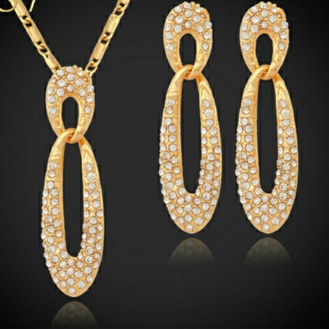 Female 18k Gold Plated Gewelry Set,1 year warranty | Shopee Malaysia