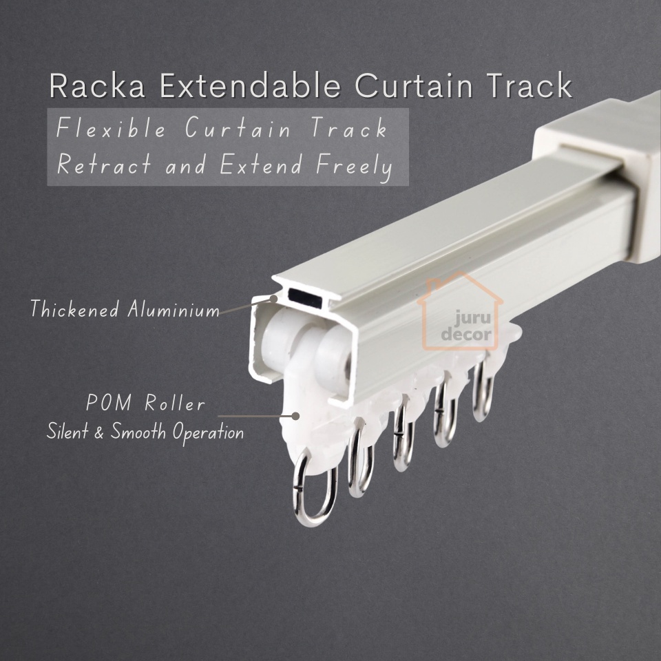 Jurudecor Racka Extendable Curtain Track | Adjustable Track | Curtain ...