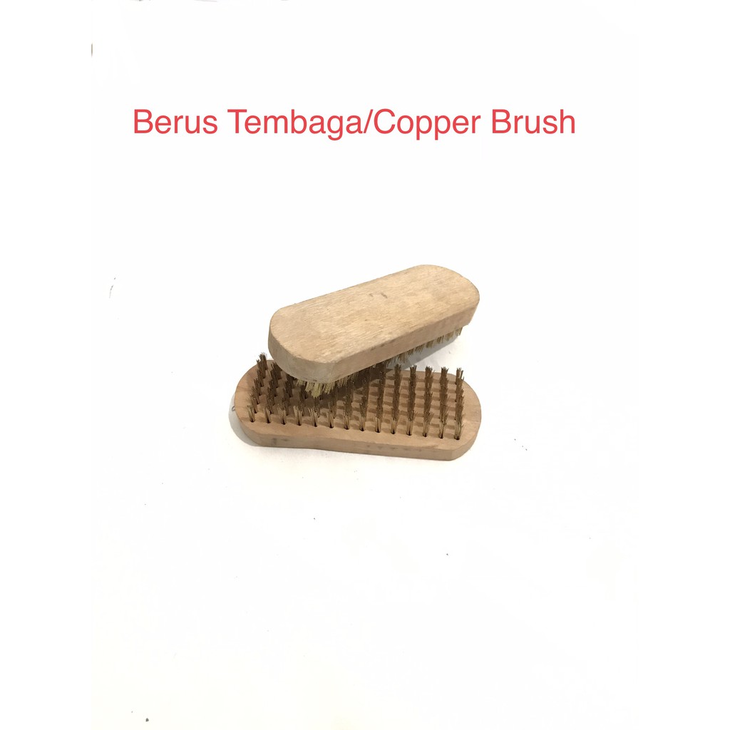 Berus Tembaga /Copper Brush With Handle Wood /Berus Lantai (READY STOCK ...