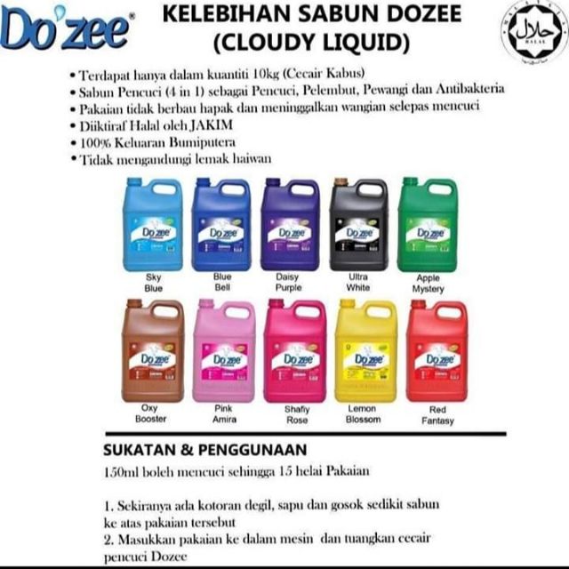 Liquid Detergent Dozee 10kg | Shopee Malaysia