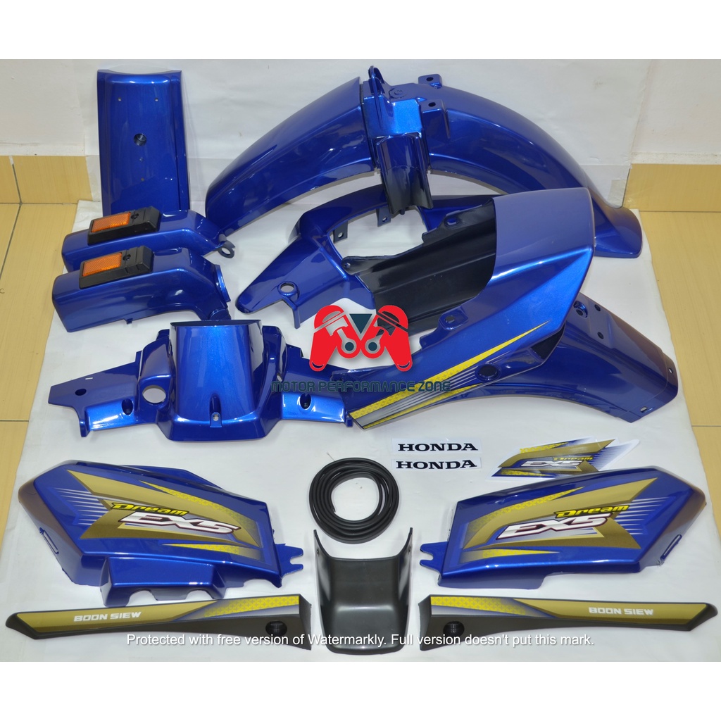 Honda EX5/EX5 Dream Body Cover Set (Siap Tampal Sticker) Free Getah Tepi Cover Battery dan Fork ...