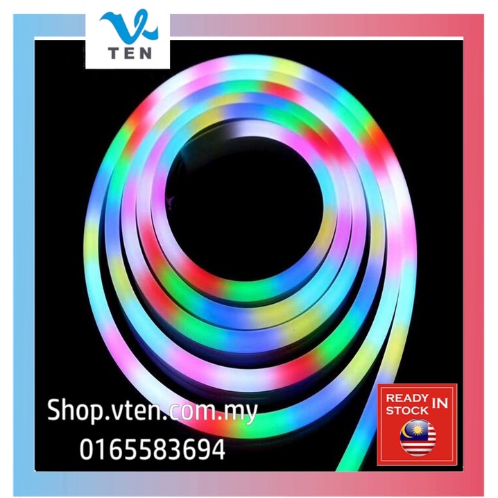 AC240V 2 Side Bright RGB Multi Color Running Neon LED Strip Light 10 ...