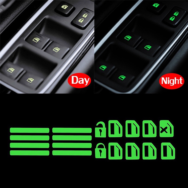 Luminous Car Door Window Lift Button Sticker Windows Control Pane ...
