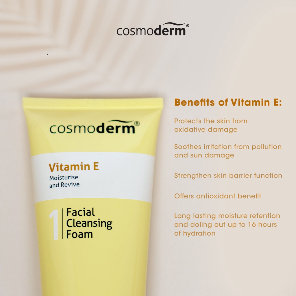 (TWIN PACK) Cosmoderm Vitamin E Facial Cleansing Foam 125ml | Shopee ...