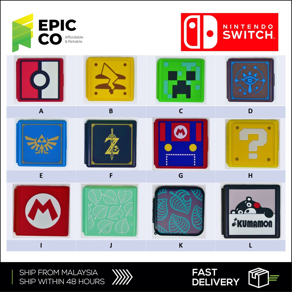 Premium Game Card Case Nintendo Switch Hard Shell 12 in 1 Storage Box ...