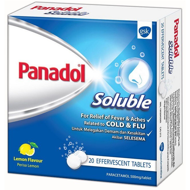 Panadol Soluble Lemon Flavour 500mg (20s) | Shopee Malaysia