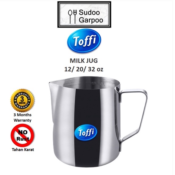TOFFI Milk Jug Stainless Steel Barista Coffee Cafe Bar/ Bekas Susu ...