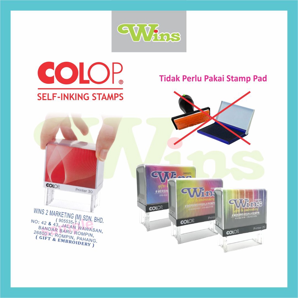 Cop/Rubber Stamp/Self Inking Stamp / Cop Dakwat Terus (Colop) | Shopee Malaysia