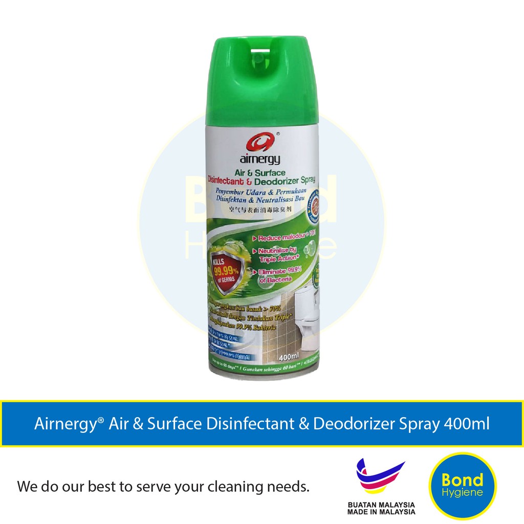 Airnergy® Air & Surface Disinfectant & Deodorizer Spray 400ml | Shopee ...