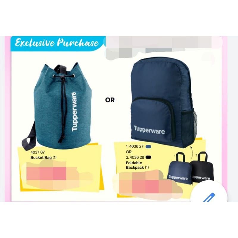 Tupperware Bucket Bag OR Foldable Back | Shopee Malaysia