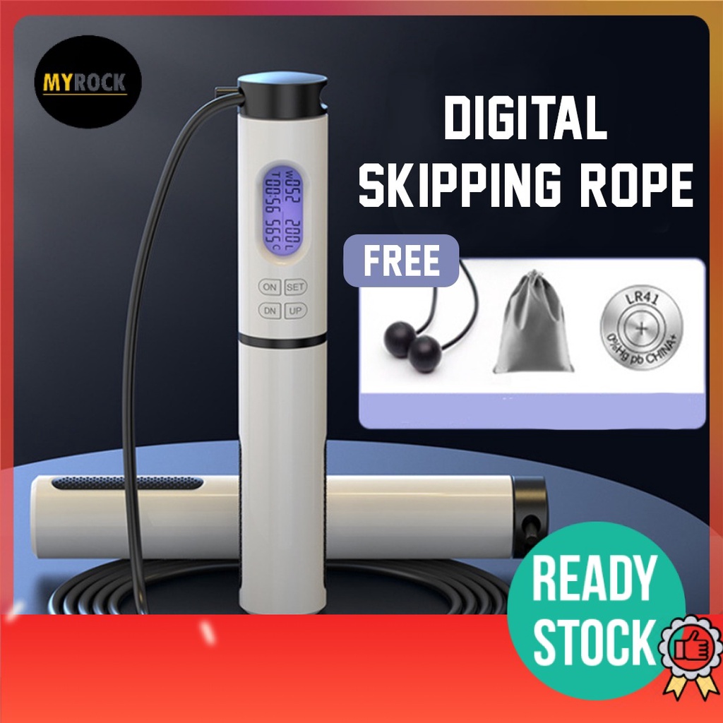 Digital Jump Rope Dual Skipping Rope Smart Meter Counting features Tali ...