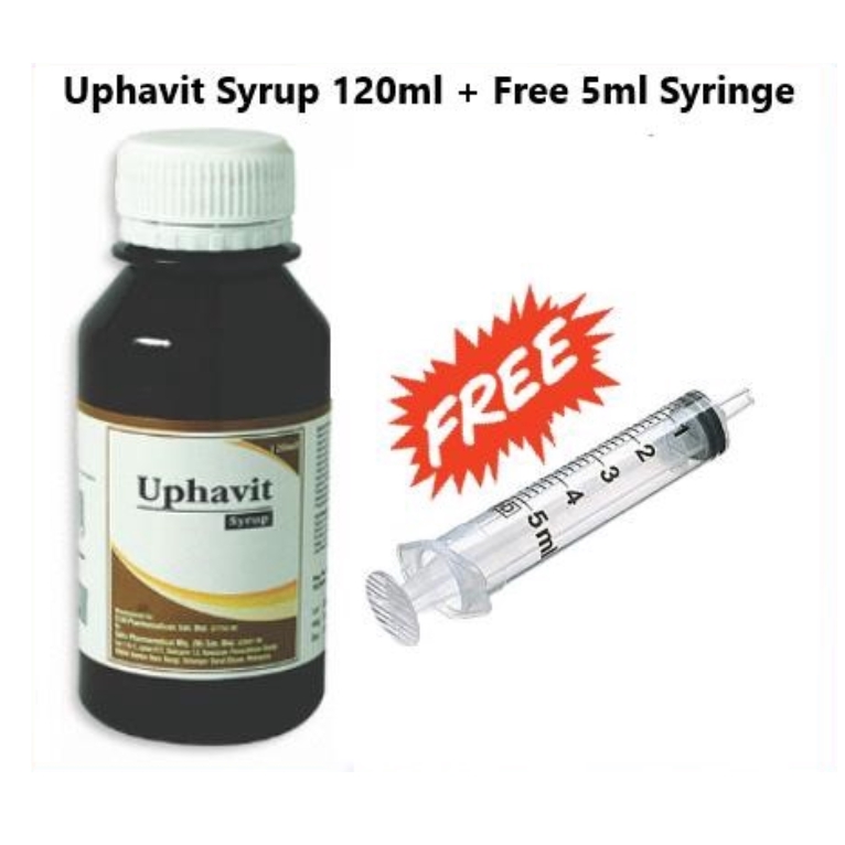 KBK SHOP Uphavit Syrup 120ML [Free Syringe 3ml] Multivitamin Tambah ...