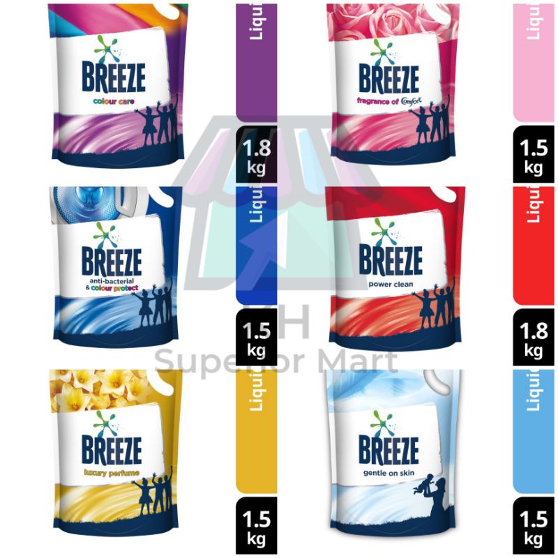Breeze Detergent Liquid Refill Pack -READY STOCK🇲🇾 1.5 KG-1.8 KG ...