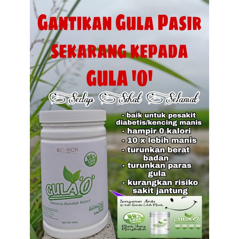 GULA O BIORICH 100% ORIGINAL TANPA SUKROSA RENDAH KALORI | Shopee Malaysia