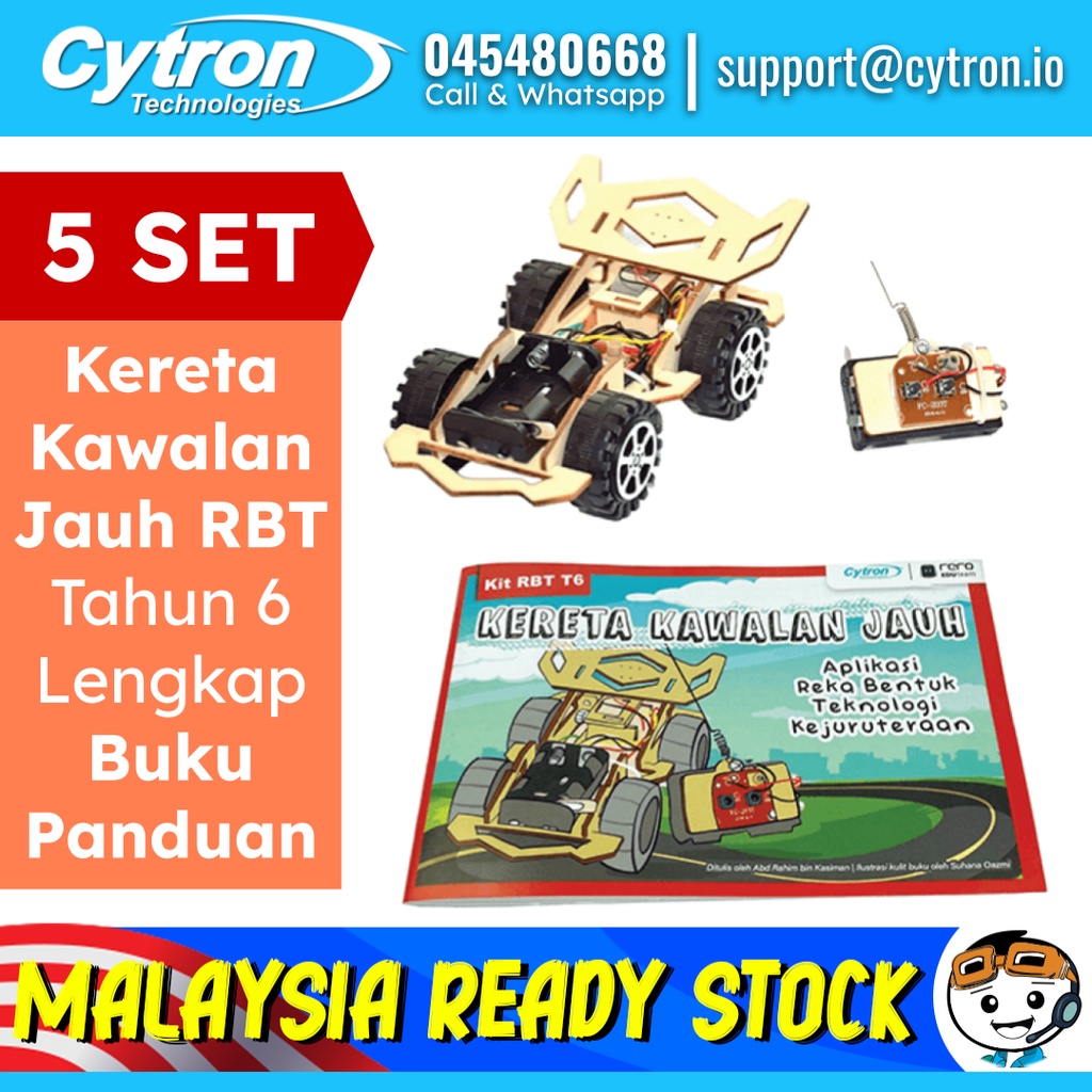 5 Set Kit RBT Tahun 6 Kereta Kawalan Jauh Lengkap Buku Panduan Unit 1 ...