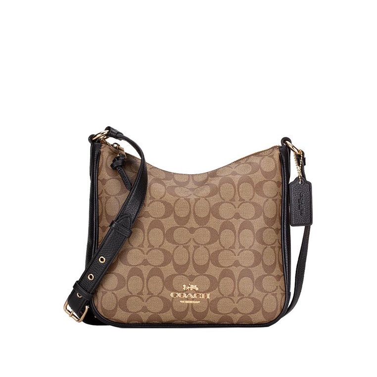 Coach Ellie File Bag In Signature Canvas - Brown/Black | Shopee Malaysia