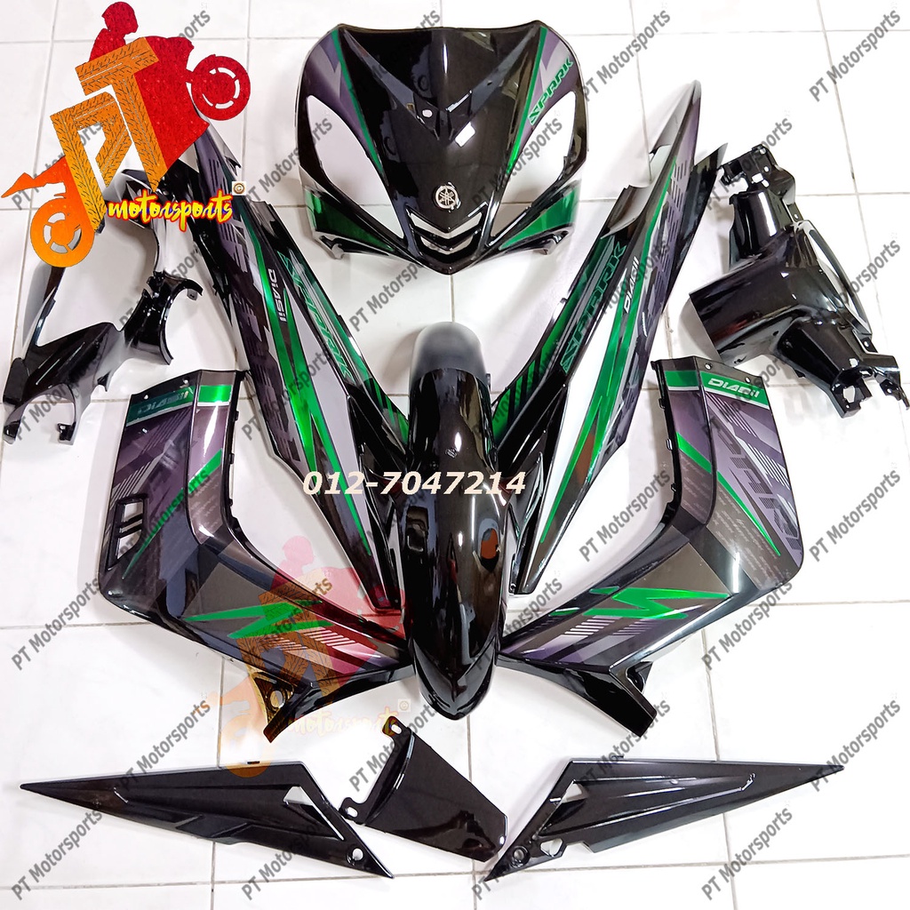 Yamaha Lc 135 V1 Cover Set Black Vietnam LC135 Spark Chrome Sticker ...