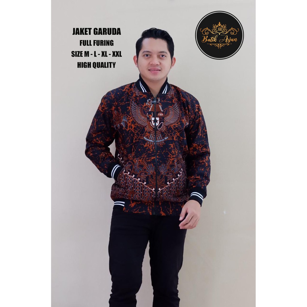 Garuda Premium Full Furing Batik Jacket Solo Bomber Jacket | Shopee ...