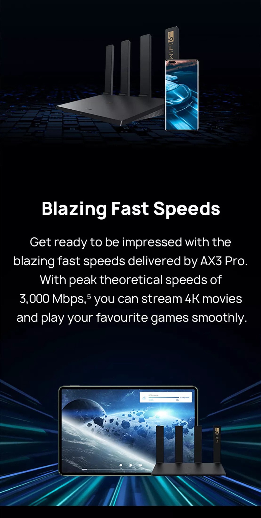 HUAWEI WiFi AX3 Pro Router | Wi-Fi 6 Plus 3000Mbps | Visualized Wi-Fi ...