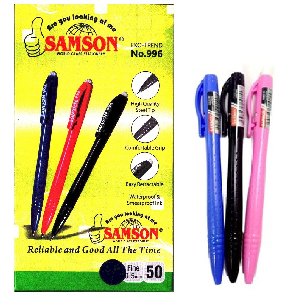 Samson Ball Pen 996 ( 1 box /50pcs 0.5mm) | Shopee Malaysia