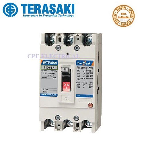 TERASAKI E100-SF 20A 30A 40A 50A 60A 75A 100A 3 Pole MCCB | Shopee Malaysia