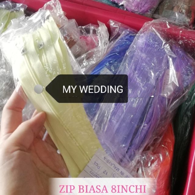 100PCS ZIP KAIN BUATAN TEMPATAN 8" / zip kain 8 inchi / zip baju ...
