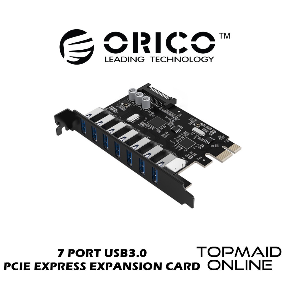 ORICO 7 PORT USB3.0 PCI-E EXPRESS CARD DESKTOP EXPANSION CARD ( PVU3-7U-V1 / PVU3-7U ) | Shopee ...
