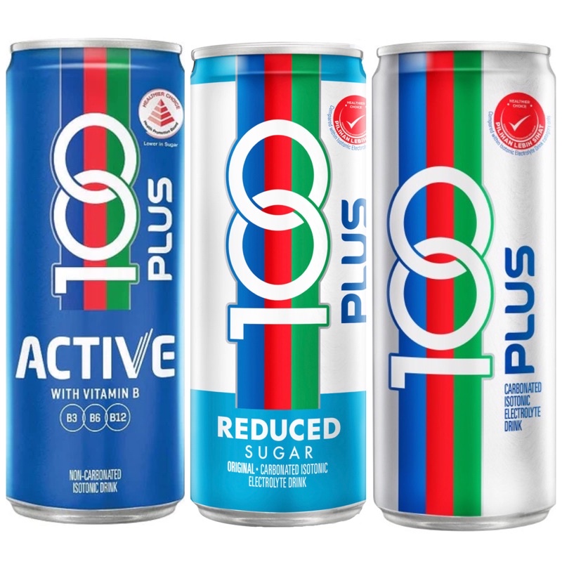100plus Carbonated Isotonic Drink Can 325ml - Original / Active / Reduced Sugar | Shopee Malaysia