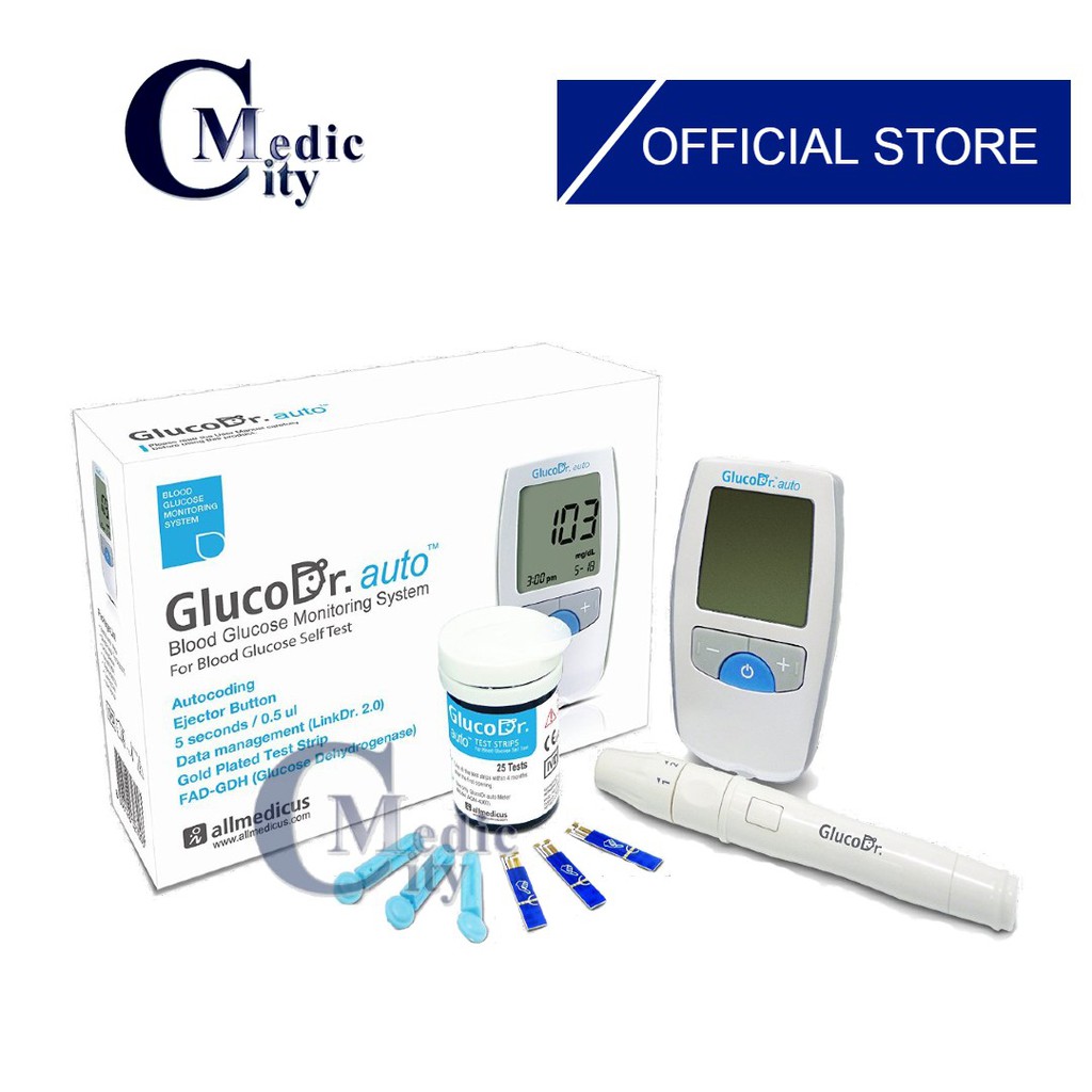 GlucoDr Auto Blood Glucose Monitoring System Starter Kit AGM4000 | Made ...