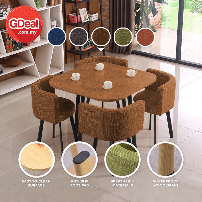 GDeal 1 Set Dining Table With 4 Chair Office Discuss Table Reception ...