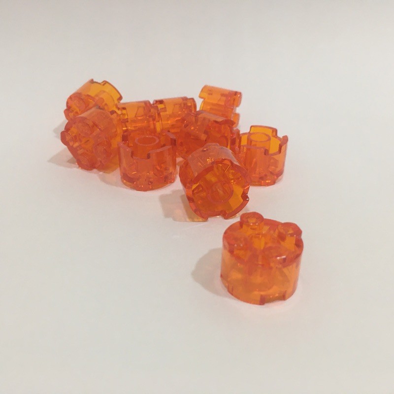 Lego Original 2x2 Transparent Orange Round Brick ( 1 piece ) | Shopee ...