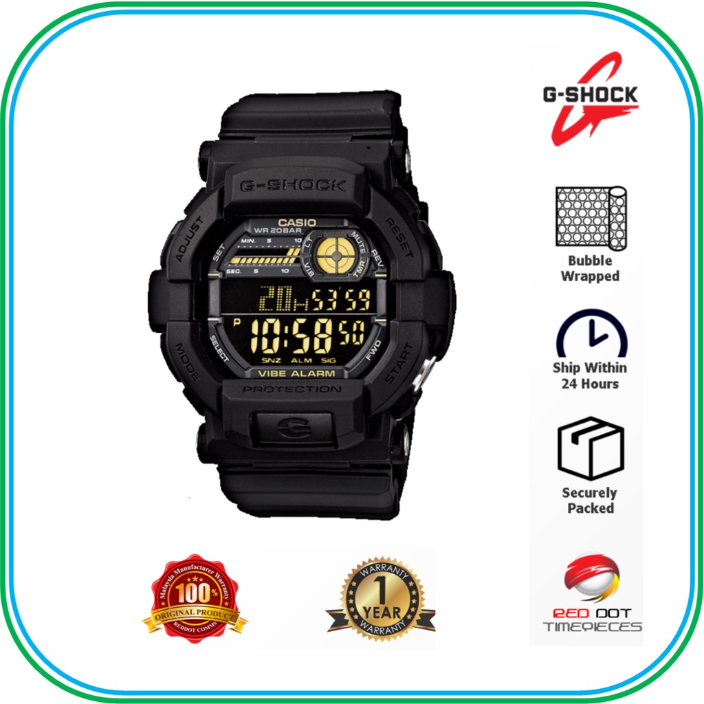 Casio G-Shock GD-350-1B / GD-350-1BD / GD-350 / GD 350 (Vibration Alert ...