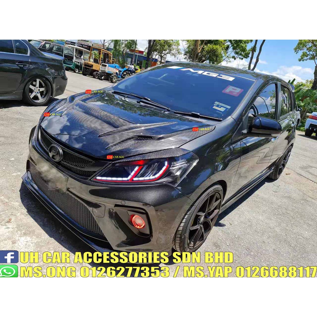 Perodua myvi g3 2017-2022 thailand carbon fibre front bonnet bonet hood ...
