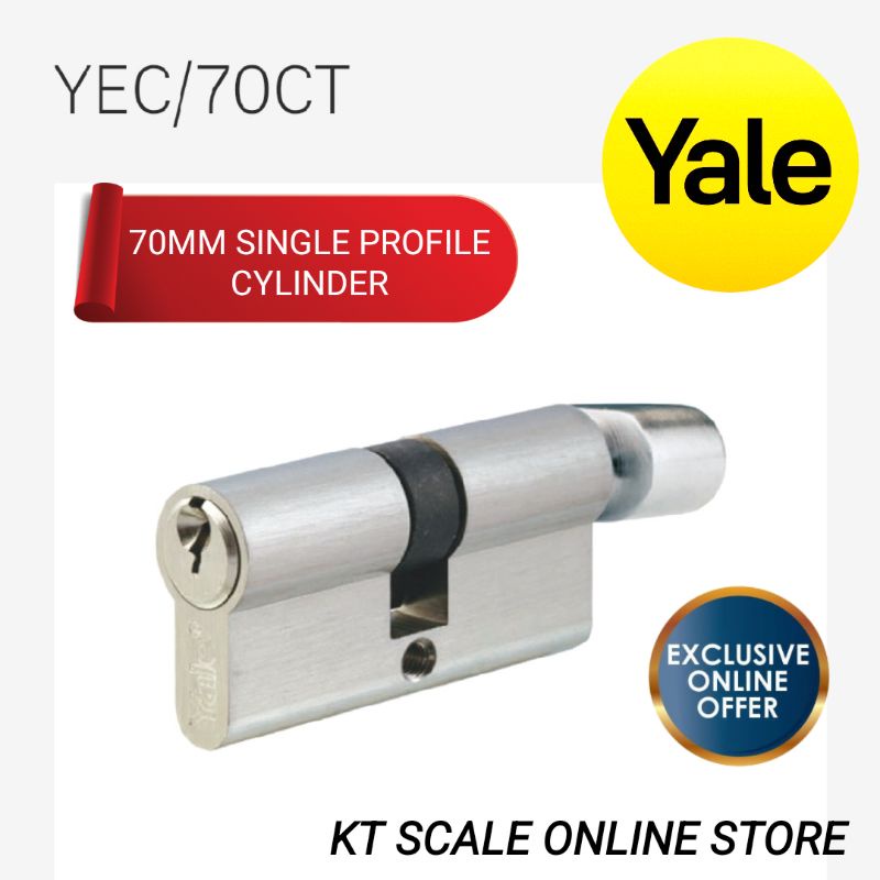 YALE 70MM SINGLE PROFILE CYLINDER YEC70-CT | Shopee Malaysia