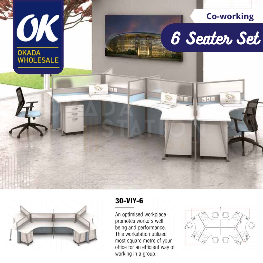 OKADA 30VIY6 Office Idea Design / Office Table with Drawer / Meja ...