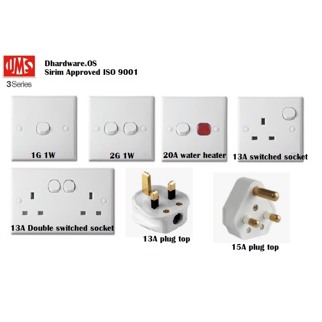 UMS 9 SERIES SWITCHES & SOCKETS *SIRIM APPROVED* | Shopee Malaysia