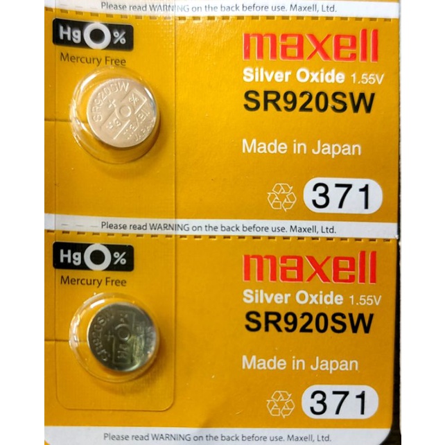 MAXELL ORIGINAL SR920SW SILVER OXIDE 1.55V BUTTON BATTERY (MADE IN ...