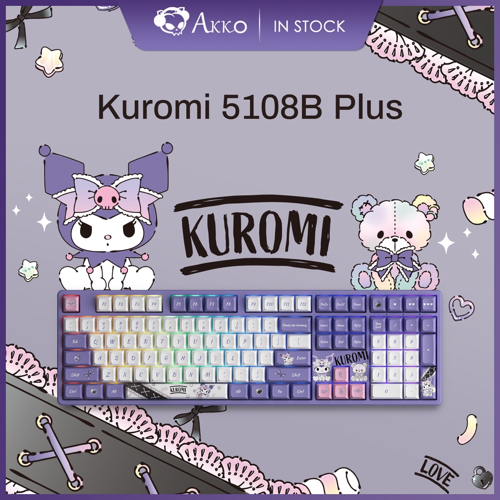 Akko Kuromi 5108B Plus Hot-swappable Wireless RGB Mechanical Keyboard ...